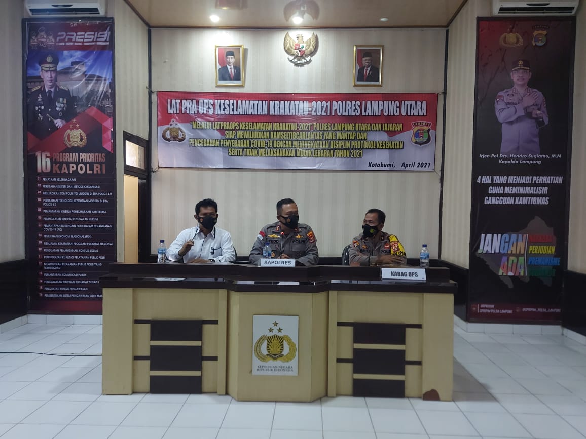 Polres Lampura Gelar Lat Pra-Ops Keselamatan Krakatau 2021 - Radar Kotabumi